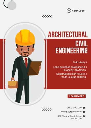 Architecture civil engineering portrait template Vector Image