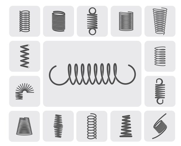 Metal spring set Royalty Free Vector Image - VectorStock