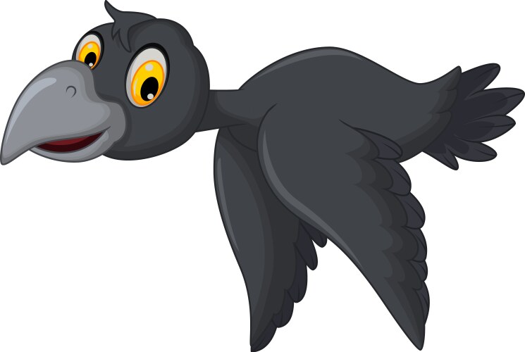 Cartoon crow isolated on white background Vector Image