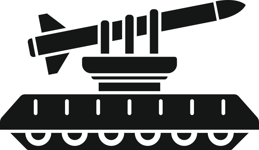 Military vehicle launching missile system icon Vector Image