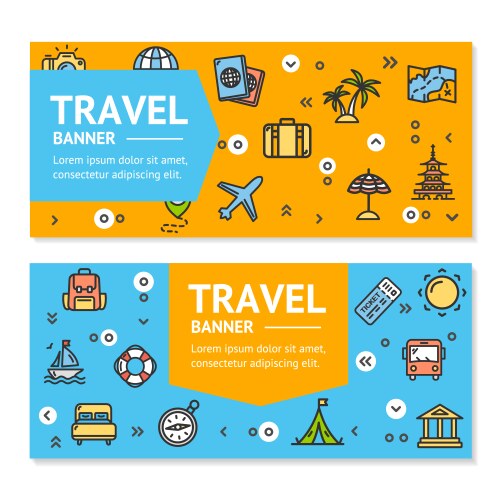 Medical tourism concept banner card with realistic