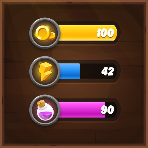 Game resource bar-set 4 Royalty Free Vector Image