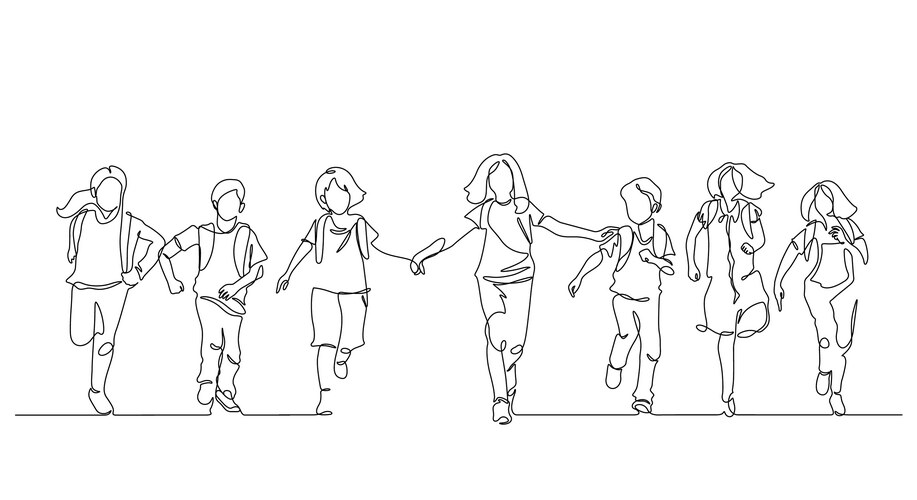 Line Drawing Group of People Vector Images (over 8,700)