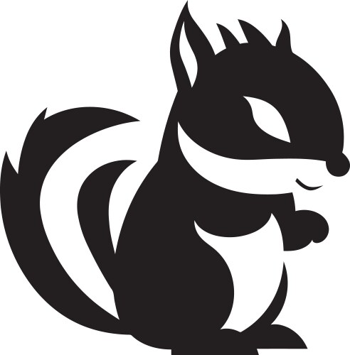 Cute chipmunk logo icon black cartoon Royalty Free Vector