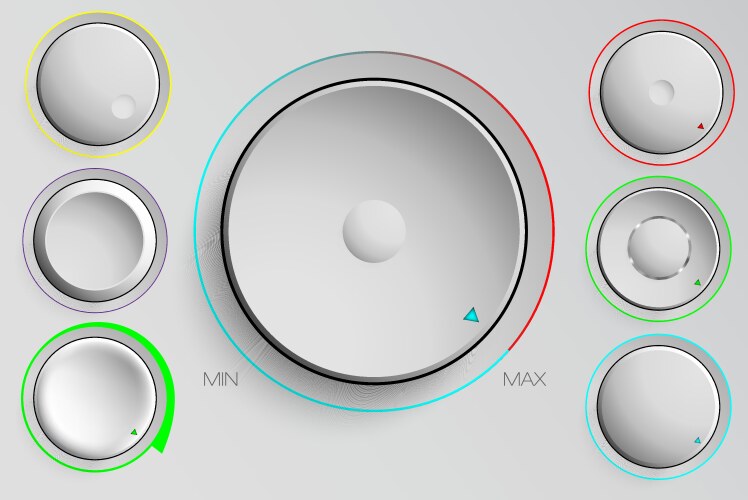 Buttons reality volume control Royalty Free Vector Image