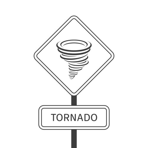 Warning tornado sign Royalty Free Vector Image