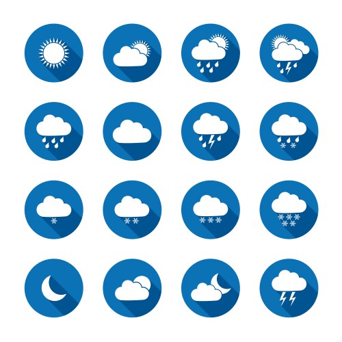 Weather forecast icon set Royalty Free Vector Image