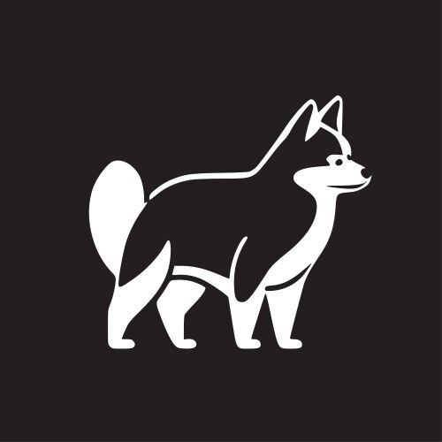 Shiba - minimalist and flat logo Royalty Free Vector Image