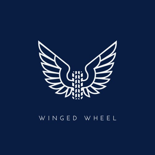 Vintage biker design with winged wheel Royalty Free Vector