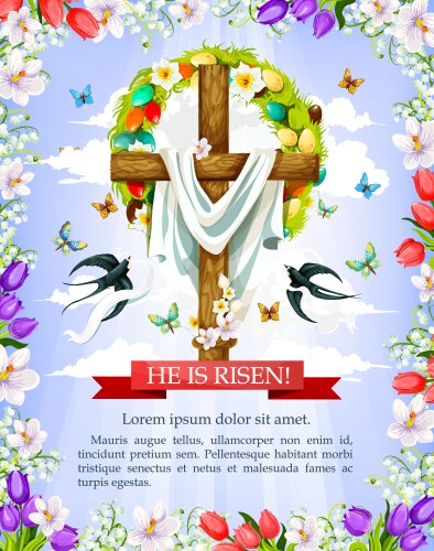 Easter cross Royalty Free Vector Image - VectorStock