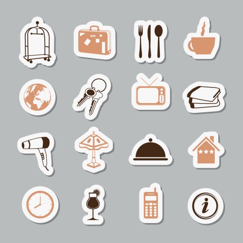 Hotel accommodation amenities Royalty Free Vector Image