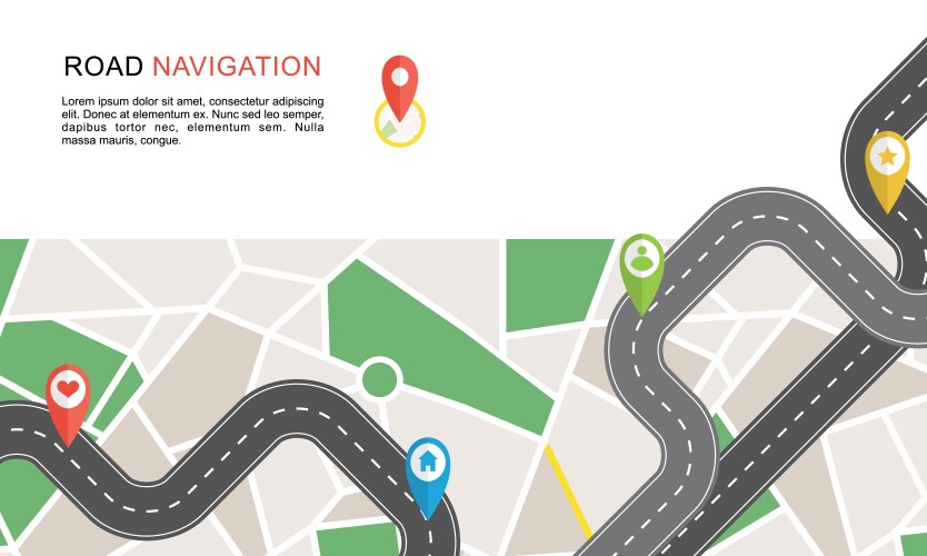 Navigation concept with pin pointer Royalty Free Vector