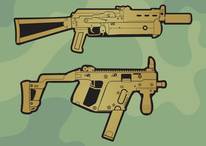 Assault rifle sticker Royalty Free Vector Image