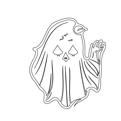 Ghost halloween scary outline sketch Royalty Free Vector