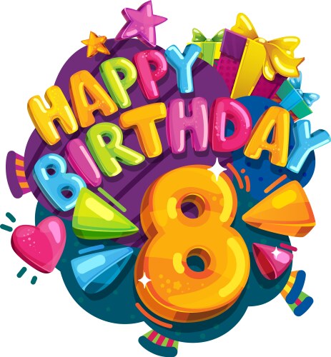 8 Years Birthday Vector Images (over 3,500)