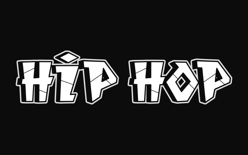 Rap word trippy psychedelic graffiti style letters