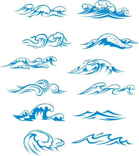 Ocean logo set Royalty Free Vector Image - VectorStock