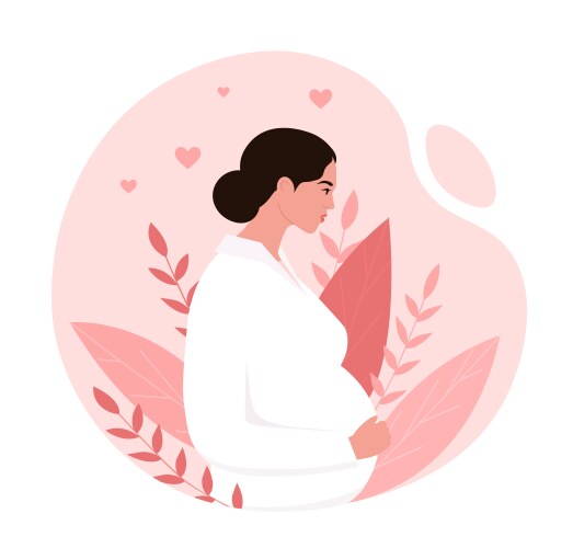 Pregnant woman expecting a child with love Vector Image