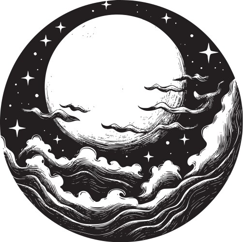 Silhouette moon Royalty Free Vector Image - VectorStock