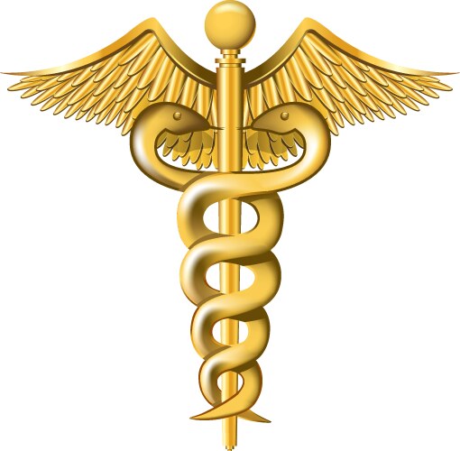 Caduceus health symbol Royalty Free Vector Image