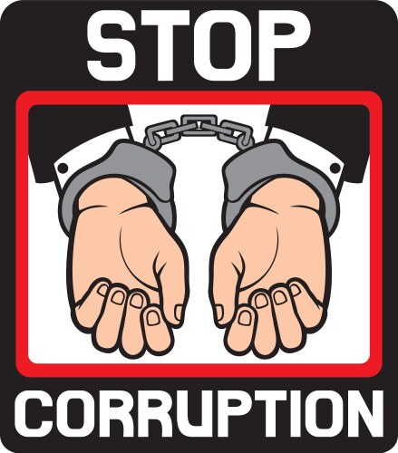 No bribes sto corruption red warning sign Vector Image