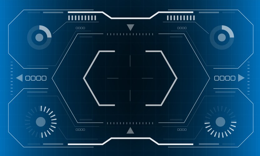 Hud sci-fi interface screen view white hexagon Vector Image