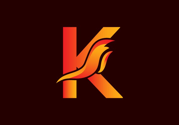 Fire Flames Font K Letter Lettering Vector Images (over 100)
