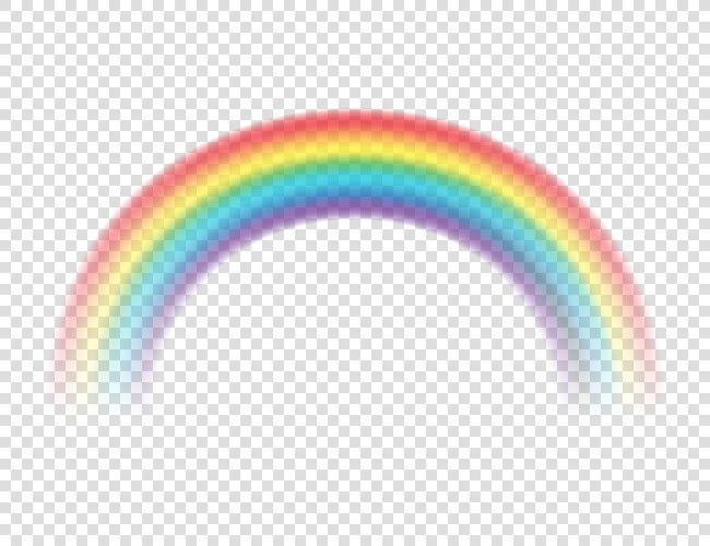 Realistic rainbow isolated on transparent Vector Image