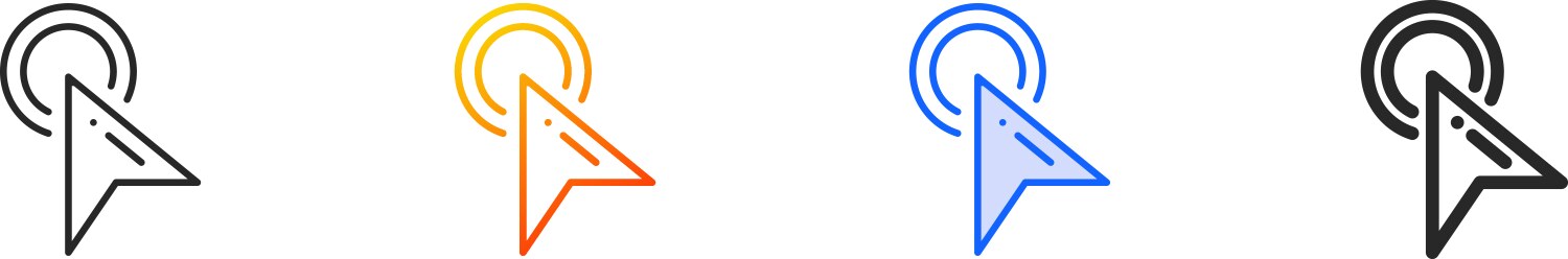 Click iconthin linear gradient blue stroke Vector Image