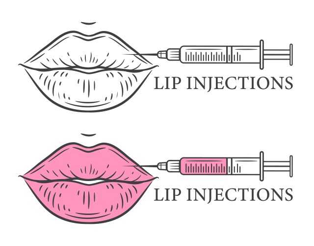 Lip injection cosmetic medical Royalty Free Vector Image