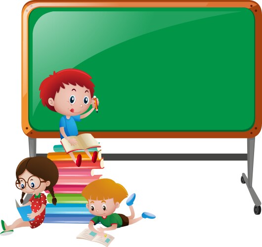 Kids and reading book 018 Royalty Free Vector Image