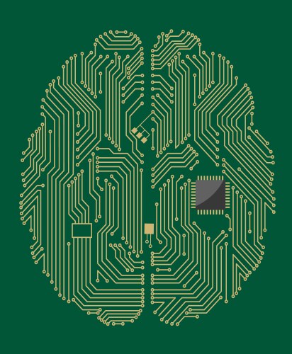Motherboard brain Royalty Free Vector Image - VectorStock
