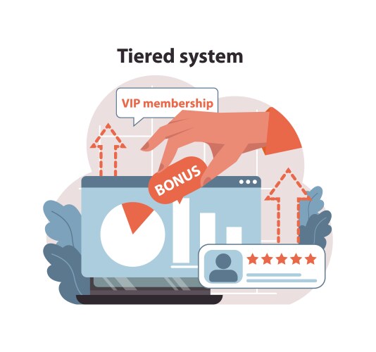 Tiered system concept flat Royalty Free Vector Image