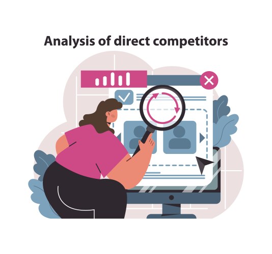 Direct competitors analysis concept Royalty Free Vector