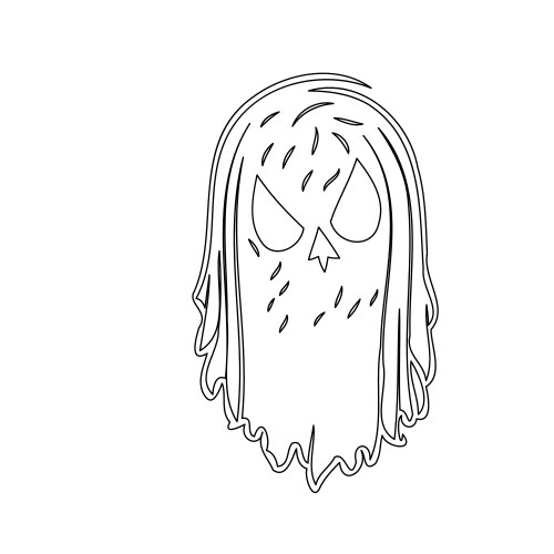 Ghost halloween scary outline sketch Royalty Free Vector