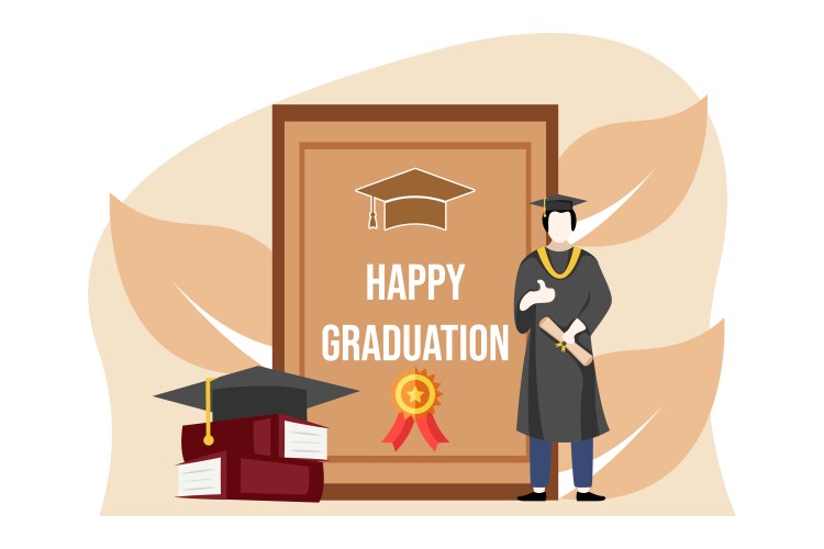 Graduation flat design Royalty Free Vector Image