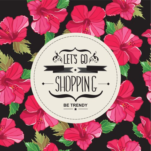 Poster lets go shoppingtypography Royalty Free Vector Image