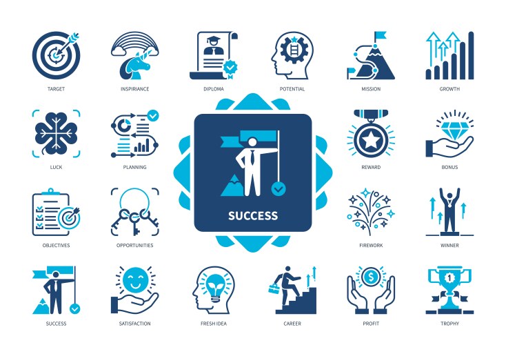 Organization solid icon set Royalty Free Vector Image