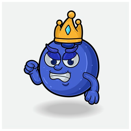Shocked expression with blueberry fruit crown Vector Image