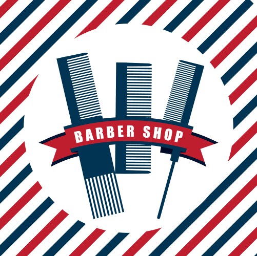 Barber shop sign background texture logo Vector Image