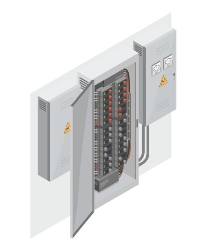 Electricity box power technicians engineering Vector Image