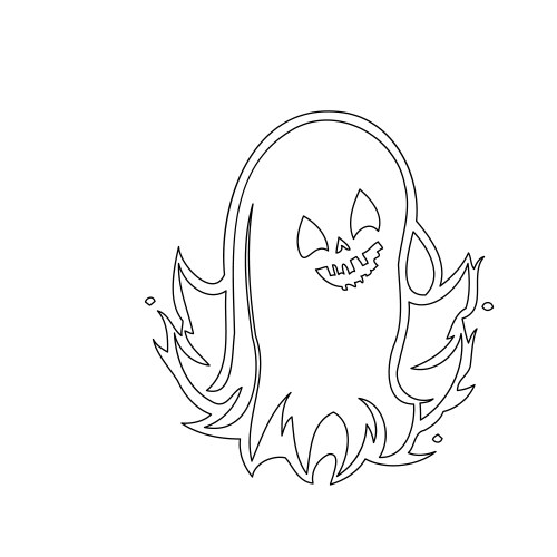 Ghost halloween scary outline sketch Royalty Free Vector