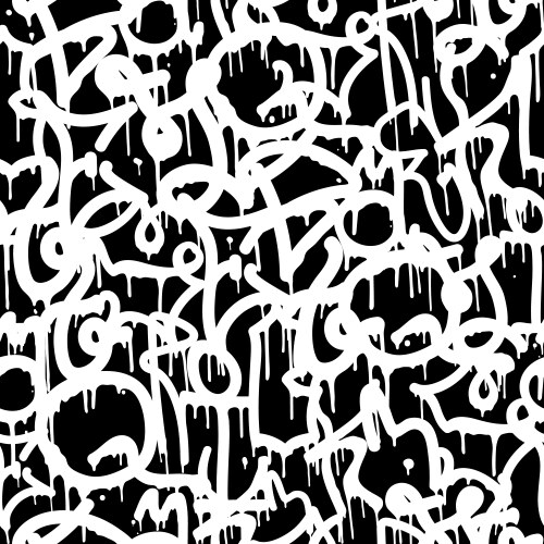 Savage graffiti seamless pattern white background Vector Image