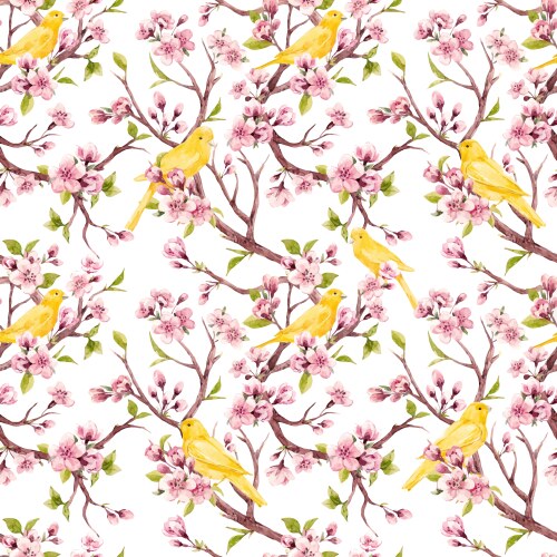 Watercolor spring floral pattern Royalty Free Vector Image