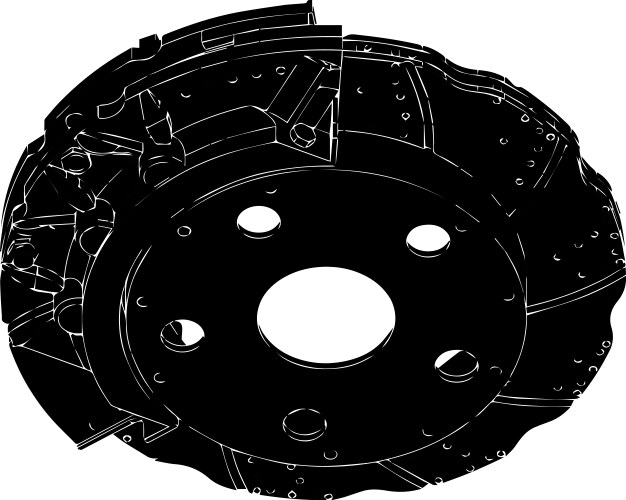 Car brake disc icon cartoon style Royalty Free Vector Image