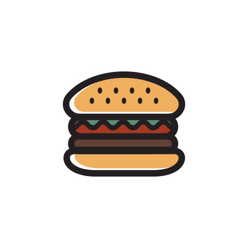 Burger with white background Royalty Free Vector Image