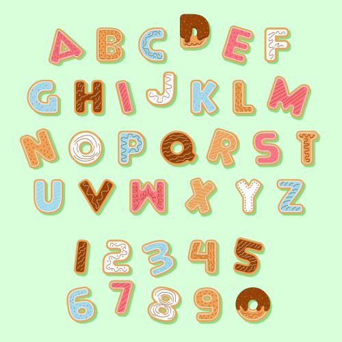 Sweet alphabet Royalty Free Vector Image - VectorStock