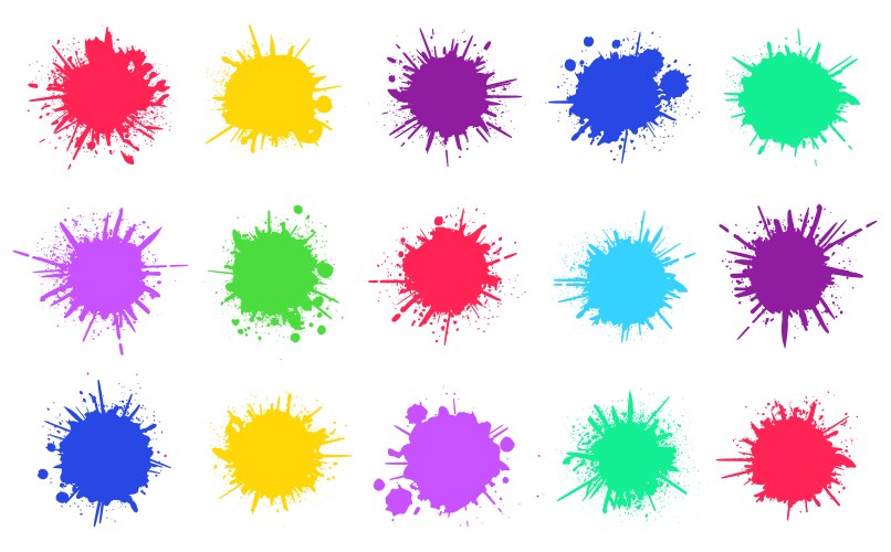 Colorful paint splatters Royalty Free Vector Image