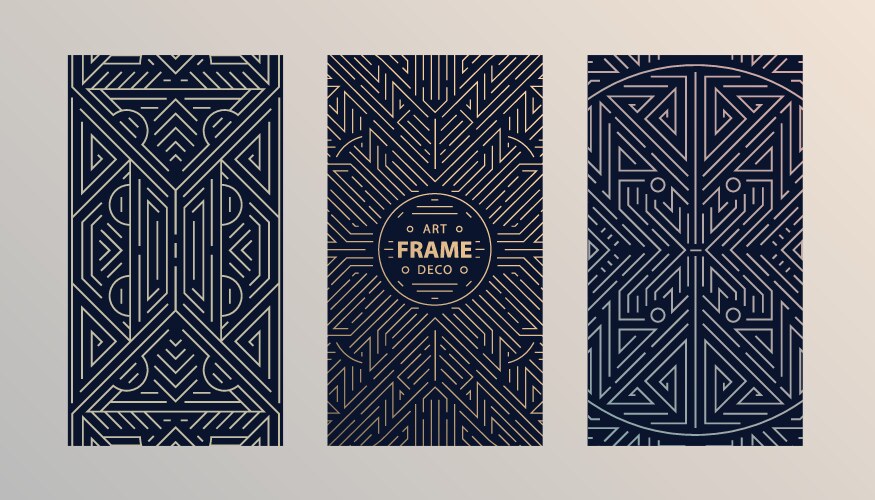 Set of monogram design in trendy vintage Vector Image