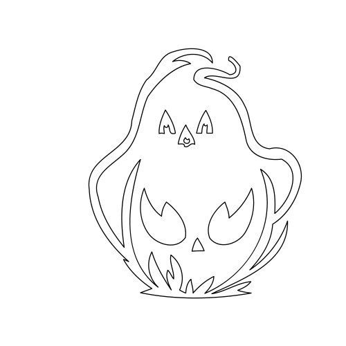 Ghost halloween scary outline sketch Royalty Free Vector